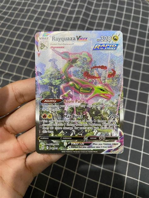 Rayquaza VMAX Alternate Art Pokemon Evolving Skies AA Hobbies Toys