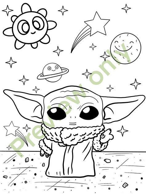 Baby Yoda Coloring Pages Coloring Pages