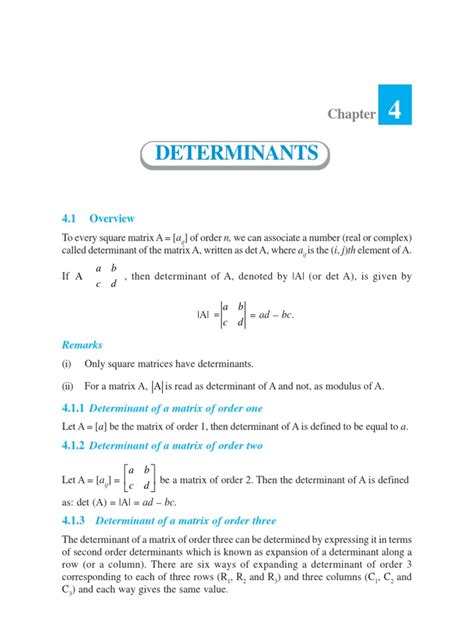 maths pdf determinant matrix mathematics