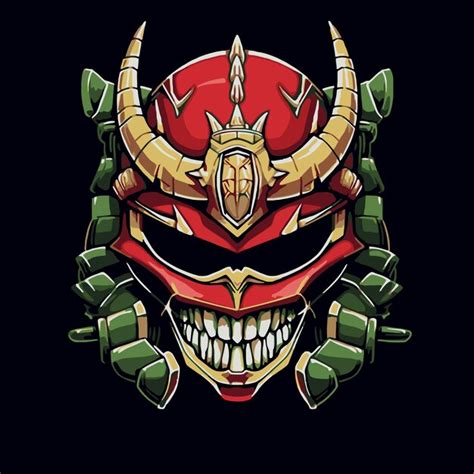 Monster Samurai Roboter Premium Vektor