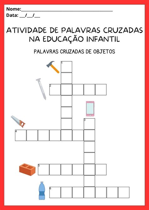 Atividades De Palavras Cruzadas Na Educa O Infantil