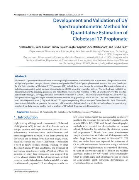 pdf development and validation of uv spectrophotometric method for quantitative estimation of