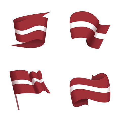 Premium Vector Set Of Latvian Flags On White Background