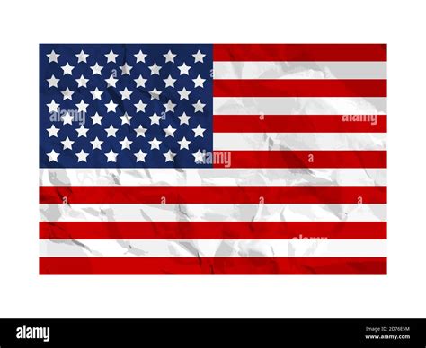 Bandera De EE UU Pintada En Papel Arrugado Bandera Americana En La