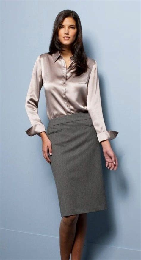 Ich liebe Satinblusen Satin bluse Bürokleidung Kleidung