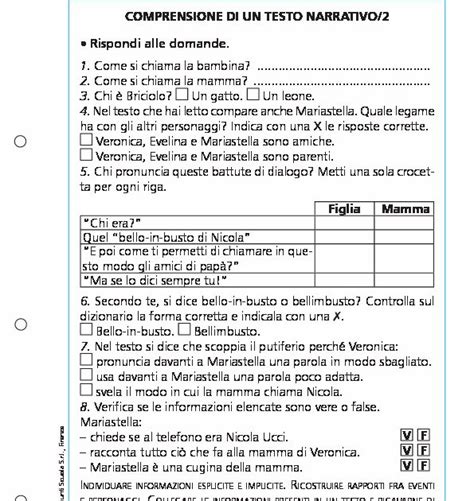 Comprensione Di Un Testo Narrativo 2 Giunti Scuola