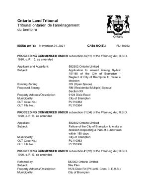 Fillable Online Ontario Land Tribunal Tribunal Ontarien De L Amnagement