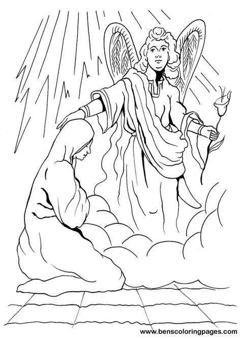 Gabriel Visits Mary Coloring Sheet