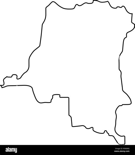 Karte Der Demokratischen Republik Kongo Skizzieren Silhouette Der