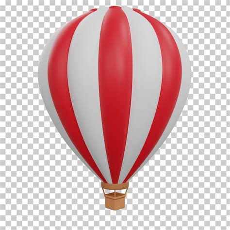 Premium PSD 3d Rendering Hot Air Balloon Isolated