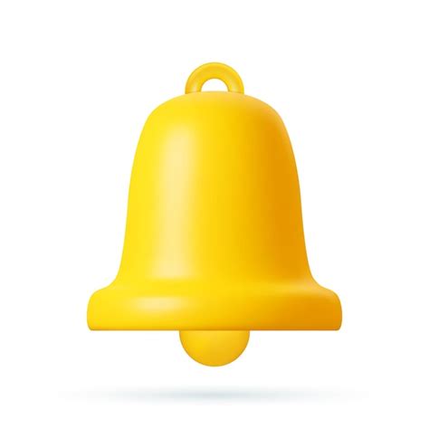 Premium Vector Notification D Icon Cute Yellow Bell D Model