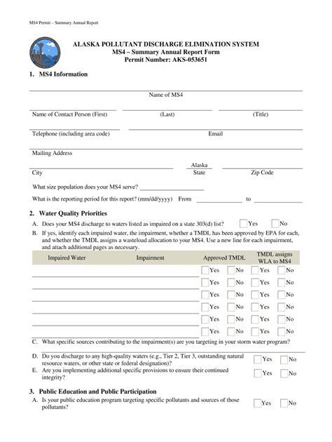Fillable Online Dec Alaska Permit Number AKS053651 Fax Email Print