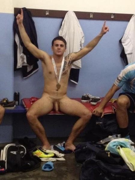 Soccer Player Completely Naked In Changing Rooms With Team Mates My