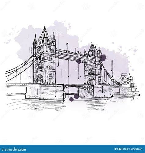 Schizzo Artistico Del Ponte Della Torre Londra Illustrazione Di Stock