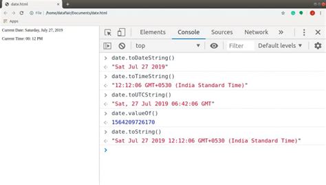 JavaScript Date And Time Implementation Of JavaScript Date Methods