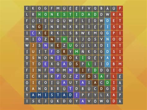 Sopa De Letras Valores Wordsearch