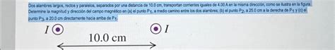 Solved Dos Alambres Largos Rectos Y Paraielos Separados Chegg