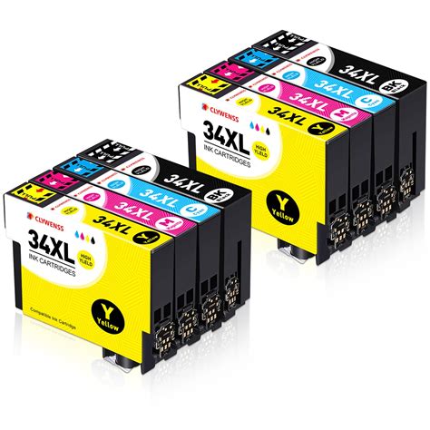 Clywenss 34XL Ink Cartridges Compatible With Epson 34 XL 34XL Multipack