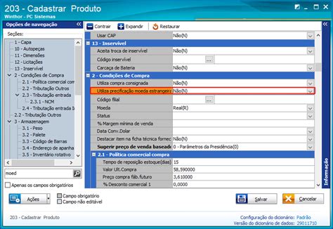 WINT O que fazer quando o produto Usar Precif Estrangeira e não