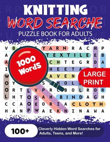 Knitting Word Search Puzzles Book Fo Adults Large Print For Adults In