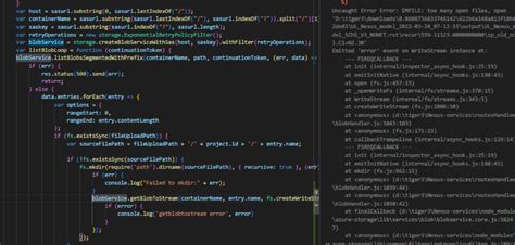 Node Js EMFILE Too Many Open Files Azure Blob Service Error Stack