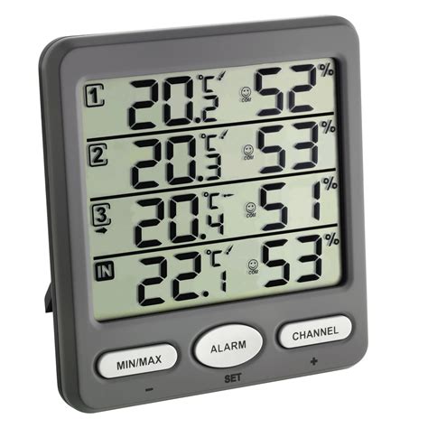 Wireless Thermo Hygrometer With 3 Transmitters KLIMA MONITOR TFA Dostmann