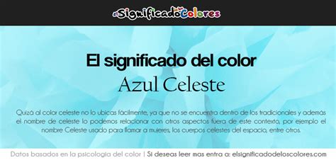 Encima Grupo Poner A Prueba O Probar Significado Del Color Celeste