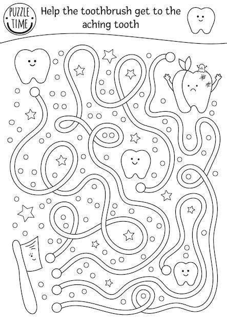 Tooth Brushing Coloring Pages Worksheet