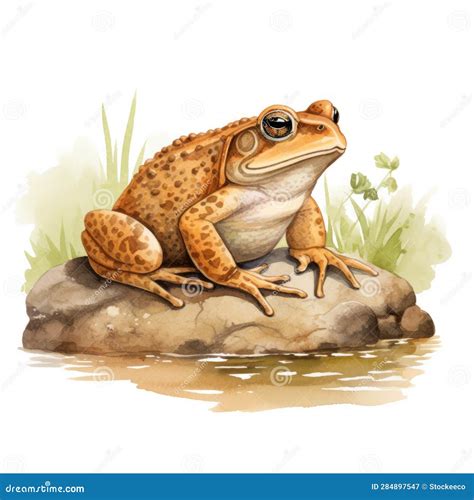Simple American Toad Clip Art With White Margins Stock Illustration