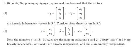 solved 1 6 points suppose a1 a2 b1 b2 c1 c2 are real