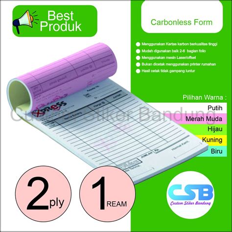 Jual Cetak Nota Rim Ply Rangkap Custom Ncr Invoice Bon Ply