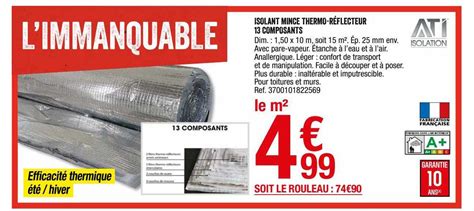 Offre Isolant Mince Thermo réflecteur 23 Composants chez Brico Depot