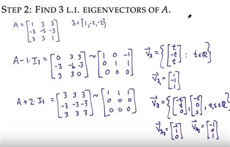 solved linear algebra second step of diagonalization is c