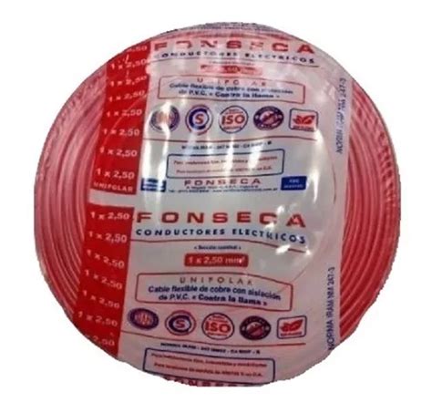 Cable Unipolar 2 5 Mm Rojo Normalizado X 100m Fonseca E631