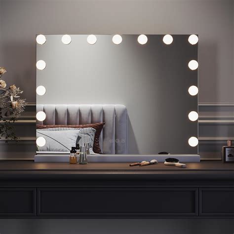 SIRHONA Miroir Maquillage Lumineux Miroir Coiffeuse LED 15 Lumières