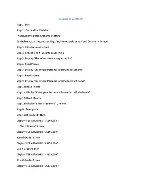 pseudocode algorithm pdf