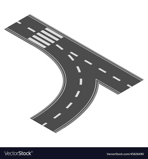 Isometric Road Element For Highway City Street Map