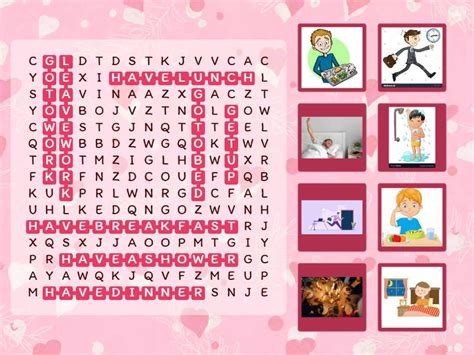 Incredible English 3 Unit 8 Daily Routines Wordsearch