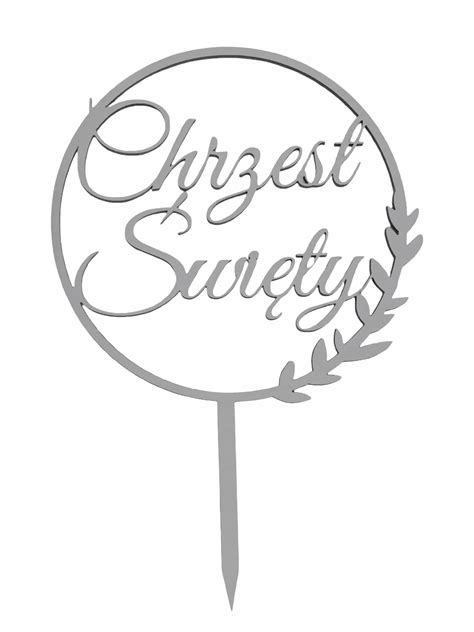 Topper Na Tort Chrzest Swiety Wianek Srebrny Drew Por Wnaj Ceny
