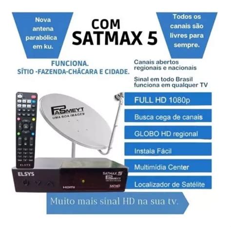 Kit Nova Antena Parabólica Ku Completa 100 Livre Frete grátis