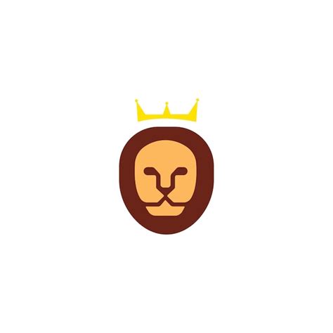 Logo rei leão Vetor Premium