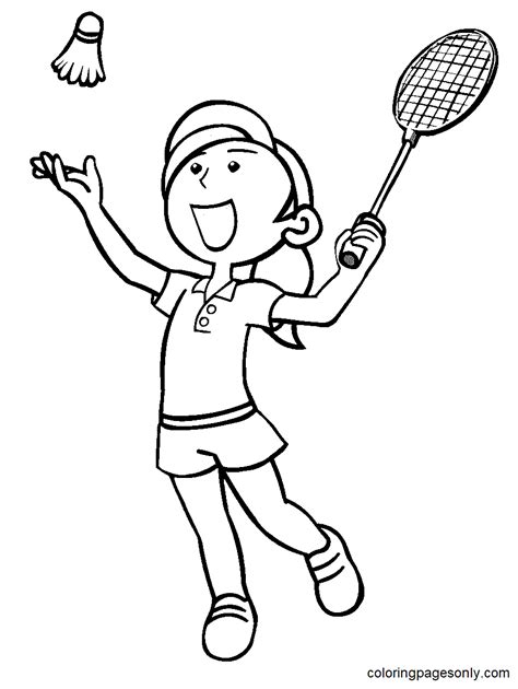 Volante y raqueta de bádminton para colorear Bádminton para colorear