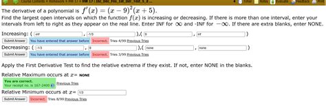 Solved The Derivative Of A Polynomial Is F X X9 2 X 5 Chegg