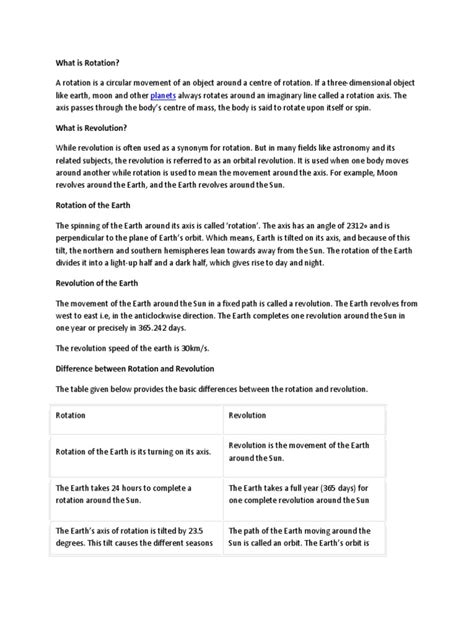 rotation and revolution pdf rotation around a fixed axis rotation