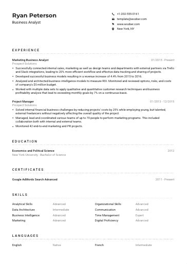 Free ATS Friendly Resume Templates Wozber