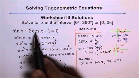Trigonometric Equations Worksheet Solutions Q Youtube