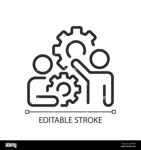 Coordination Pixel Perfect Linear Icon Stock Vector Image Art Alamy
