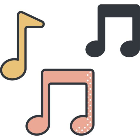 Icono De Notas Musicales Detailed Offset Lineal Color