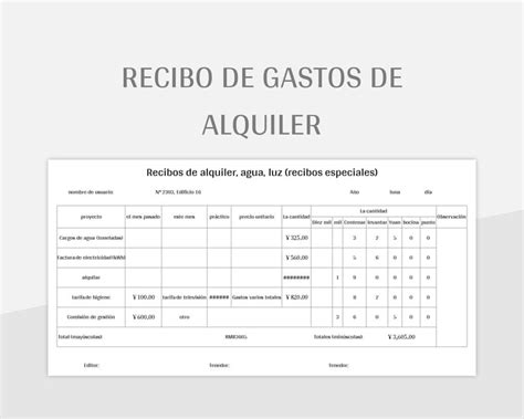 Plantilla De Formato Excel Recibo De Cobro De Alquiler Y Hoja De