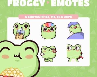 Bundle Kawaii Frog Emotes Twitch And Discord 24 Set Cute Frog Emotes